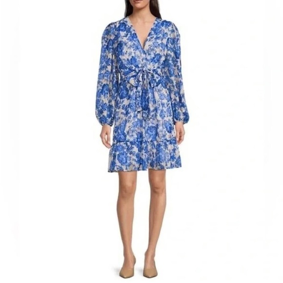 Alex Marie | Dresses | Alex Marie Blue And White Floral Cocktail Dress ...